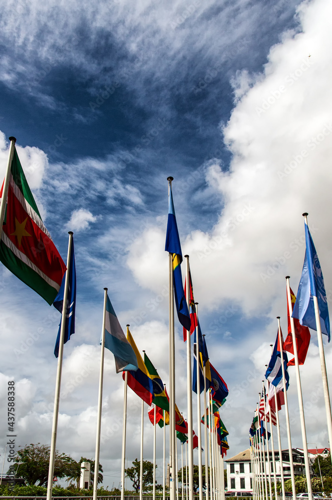 flags of the Caribbean Community and Common Market (CARICOM ...