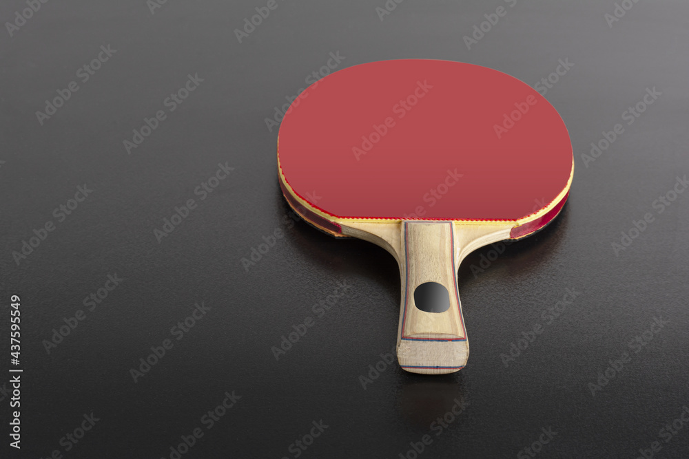 Table tennis racket on the black background, editable mock-up template ...