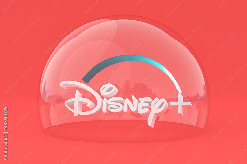 disney plus acrylic glass logo and disney plus icons copy space Stock ...