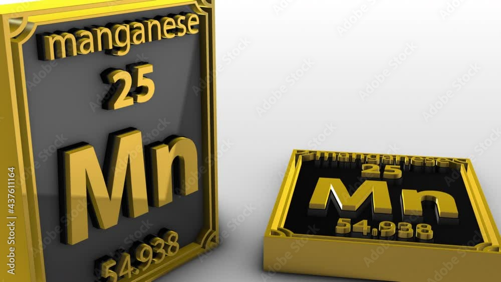 Periodic Table Of Elements - manganese - Mn - 3d animation model on a ...