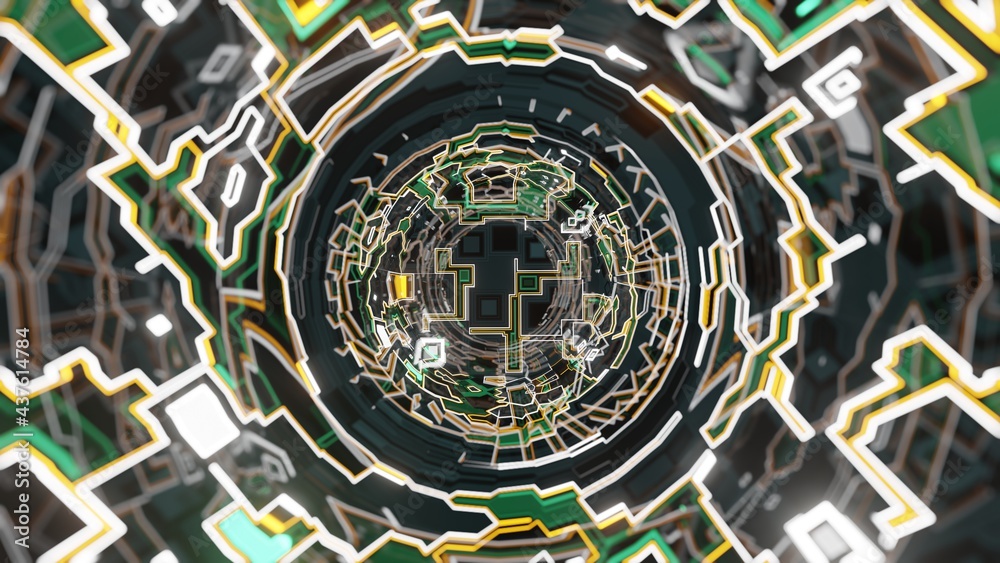 Area map inner circuit board from closeup view, Engineering resource ...