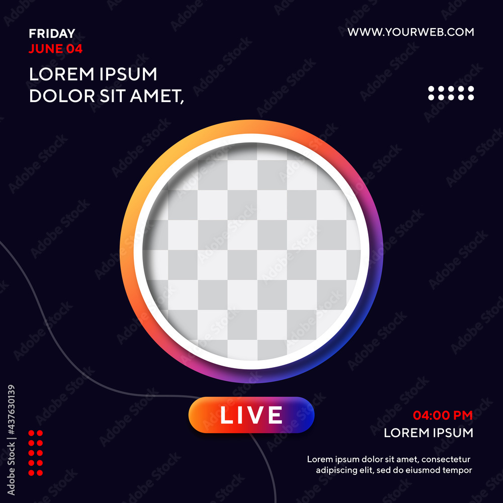 Live streaming instagram post template 素材庫向量圖 | Adobe Stock Live streaming instagram post template 素材庫向量圖 | Adobe Stock