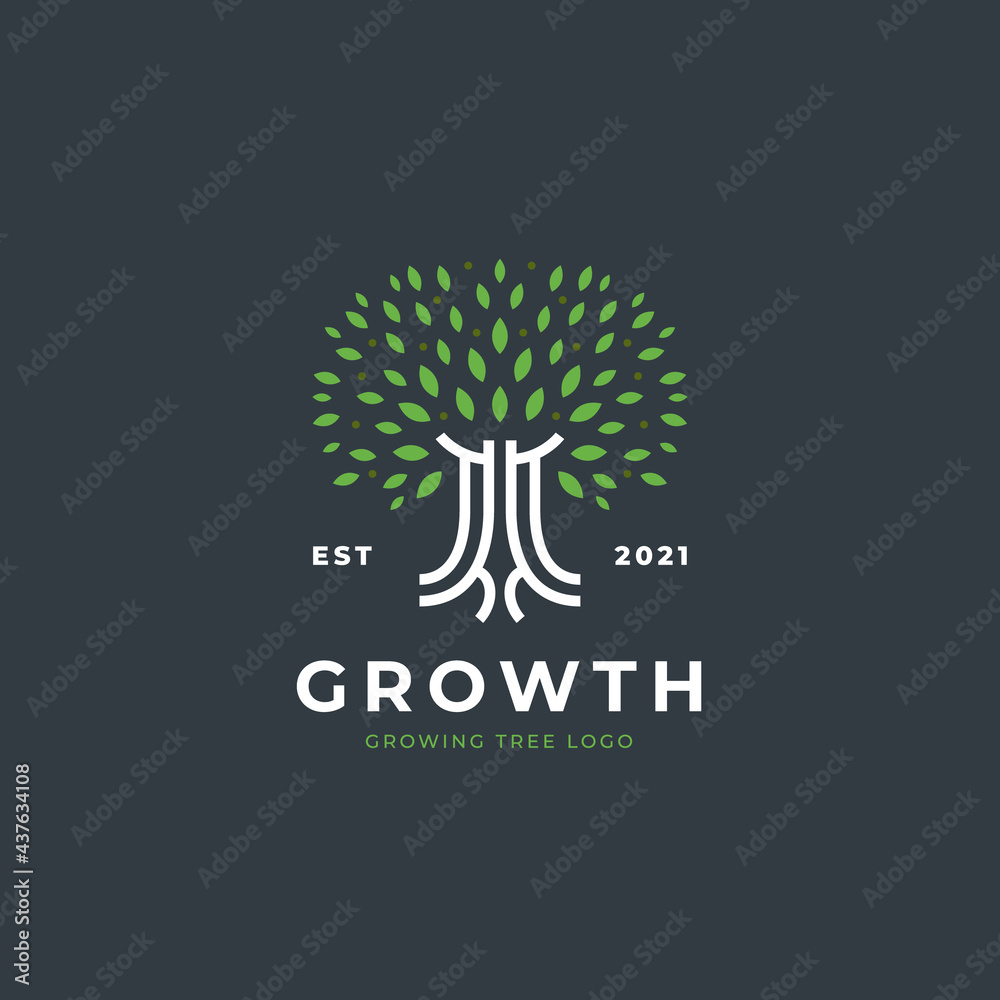 Growth growing tree logo, ecology environment friendly symbol logo icon ...