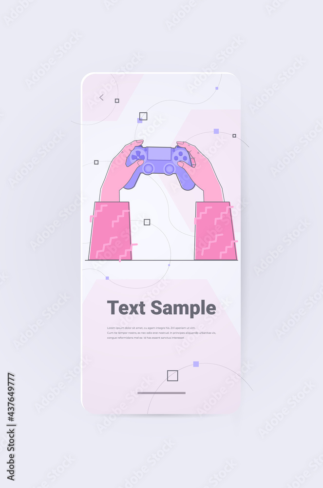 human hands holding wireless gamepad controller game e-sports leisure ...