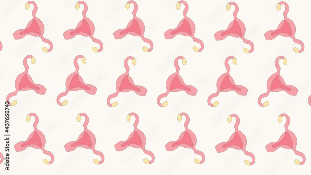 Uterus pattern cartoon animation for uterine fibroids awareness. Women ...