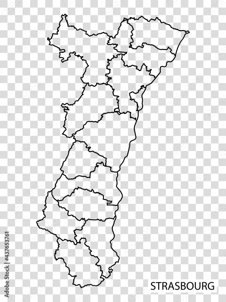 High Quality map of Strasbourg is a city in France, with borders of the ...