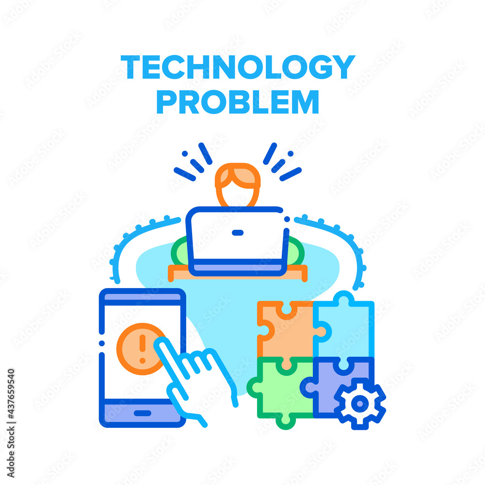 Vetor de Technology Problem Solve Vector Icon Concept. Man Solving ... Vetor de Technology Problem Solve Vector Icon Concept. Man Solving ...