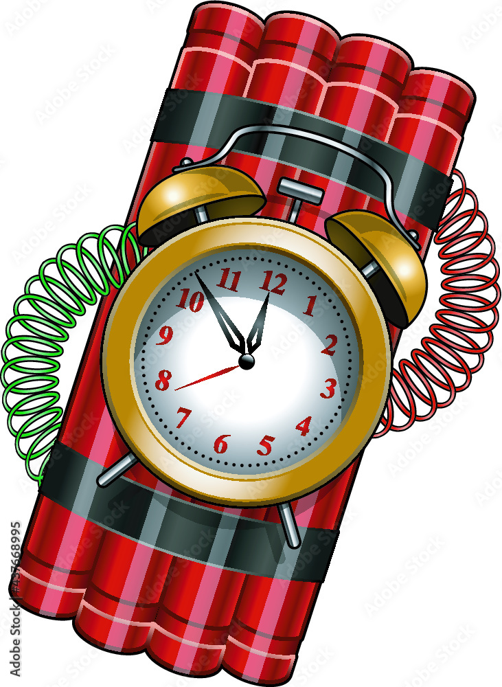 cartoon style dynamite bomb stick with alarm clock timer Stock Vector ...