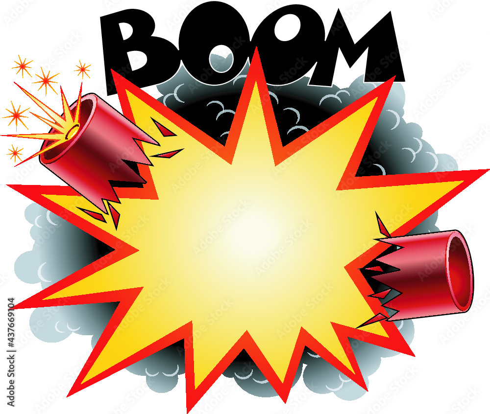 bomb explosion cartoon style vector background Stock Vector | Adobe Stock