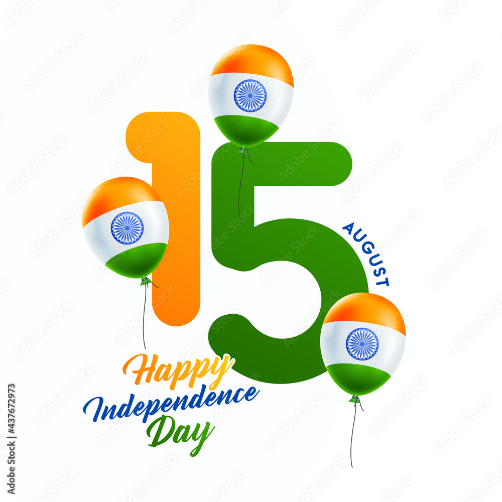 Indian Independence Day celebrations with stylish text 15 August text ...