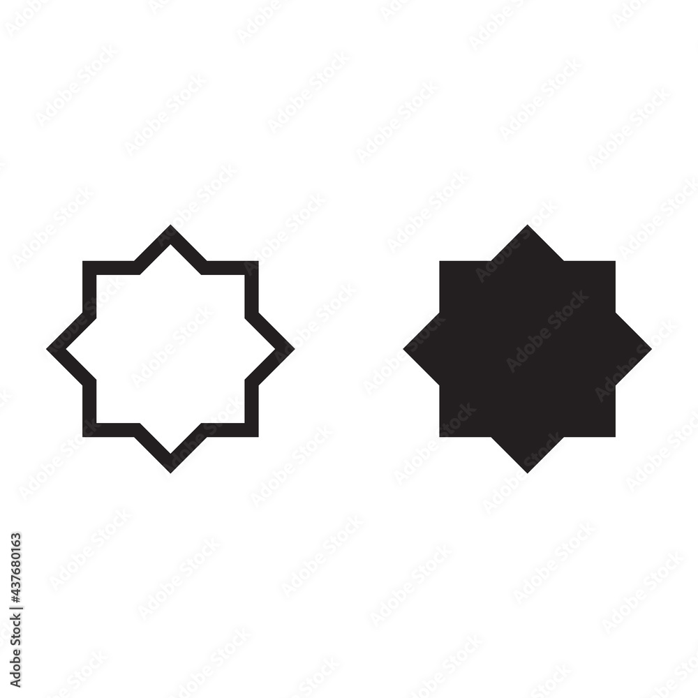 Eight point star vector shape Stock Vector | Adobe Stock
