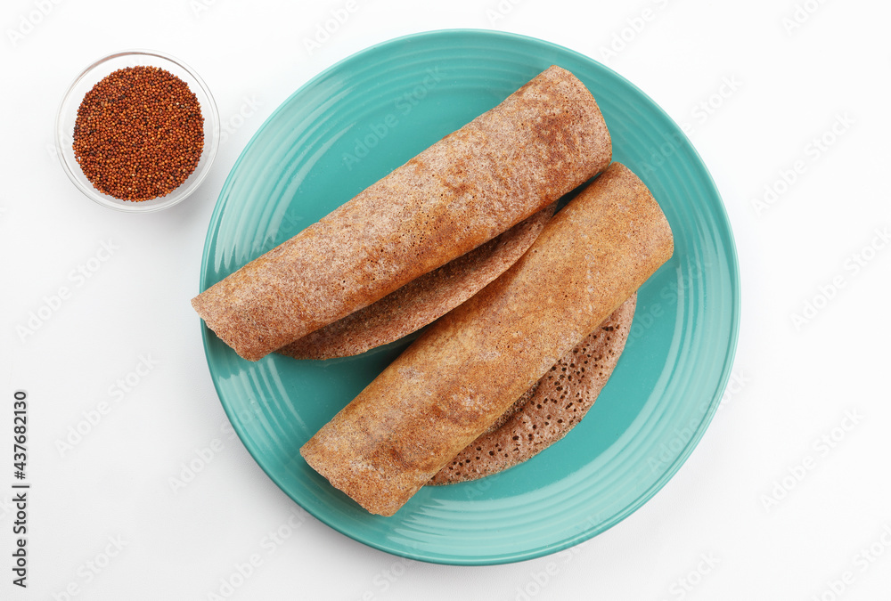 Ragi Dosa, finger millet Dosa, pan cake of finger millet flour healthy ...