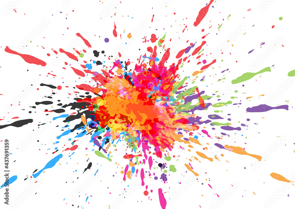 Abstract vector splatter color isolated background design. illustration ...