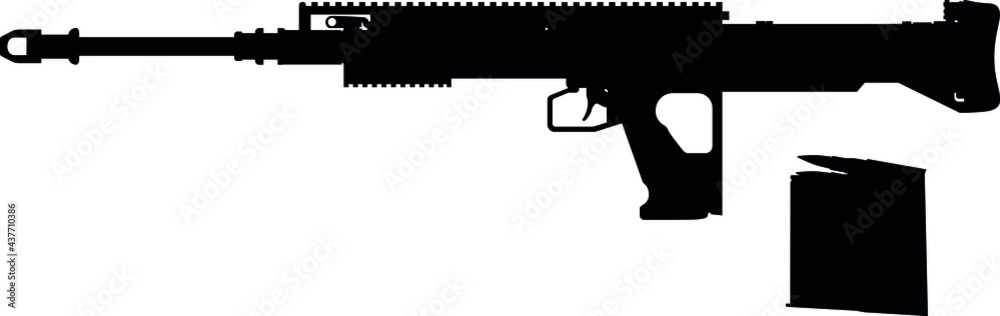 anti materiel rifle, GM6 Caliber 50 BMG with a cartridge magazine 12 × ...
