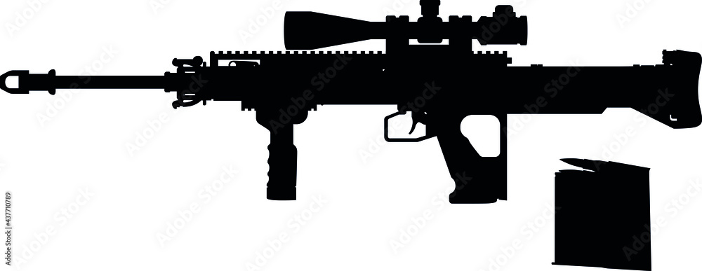 anti materiel rifle, GM6 Caliber 50 BMG with a cartridge magazine 12 × ...