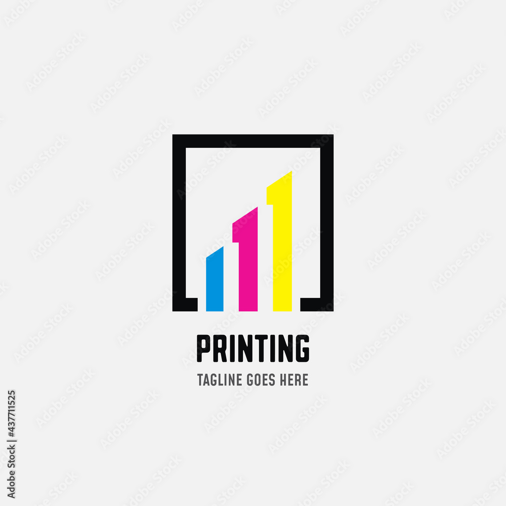 Digital print and printing logo design template. Vector illustration ...