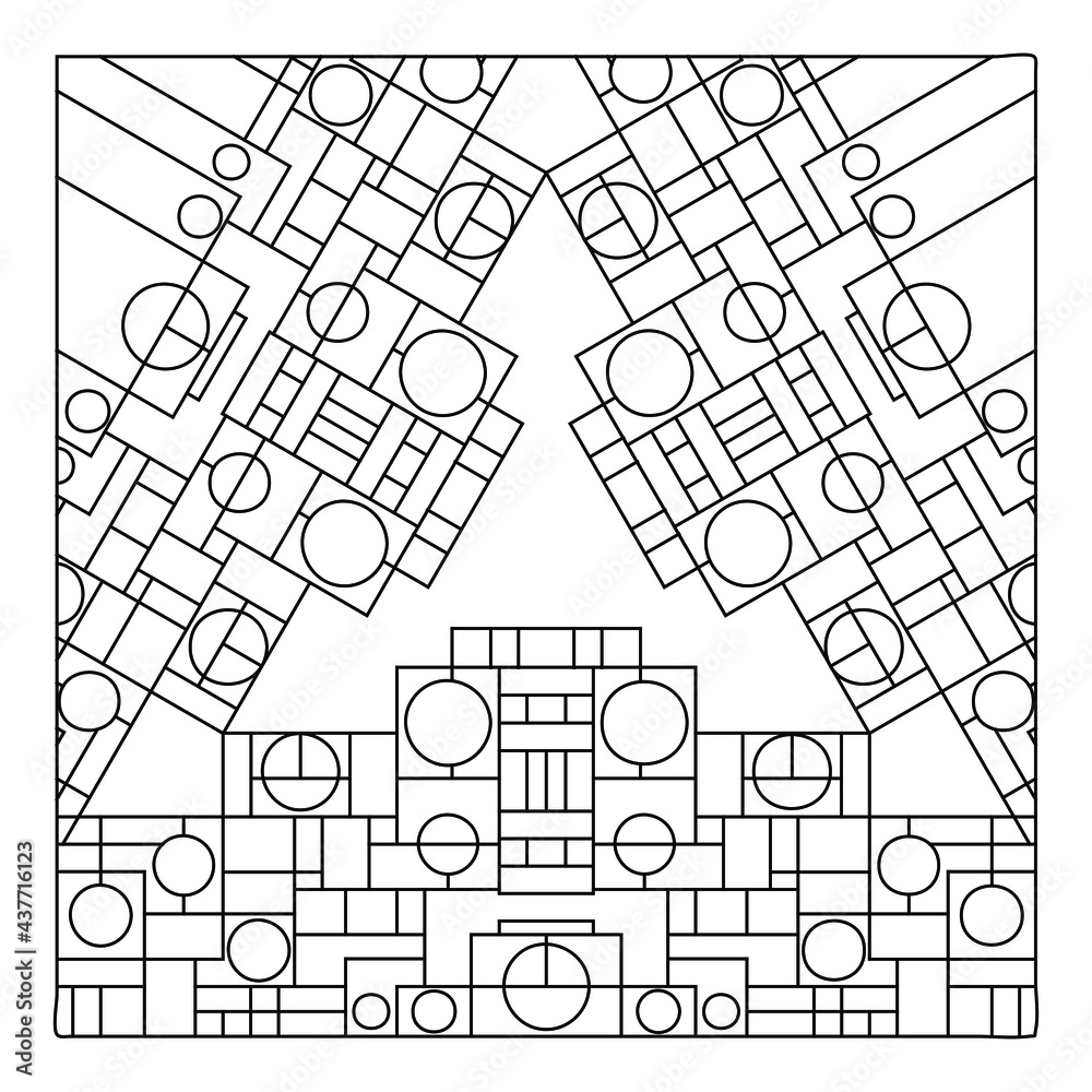 Tile Pattern Triangular Coloring Page Fun coloring pages for adults ...