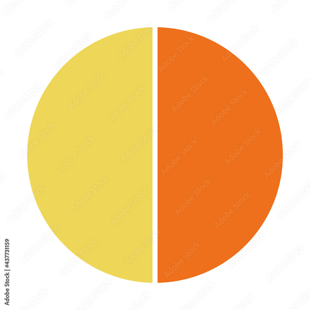 Infographic pie chart. Cycle presentation diagram 2 section. Vector ...