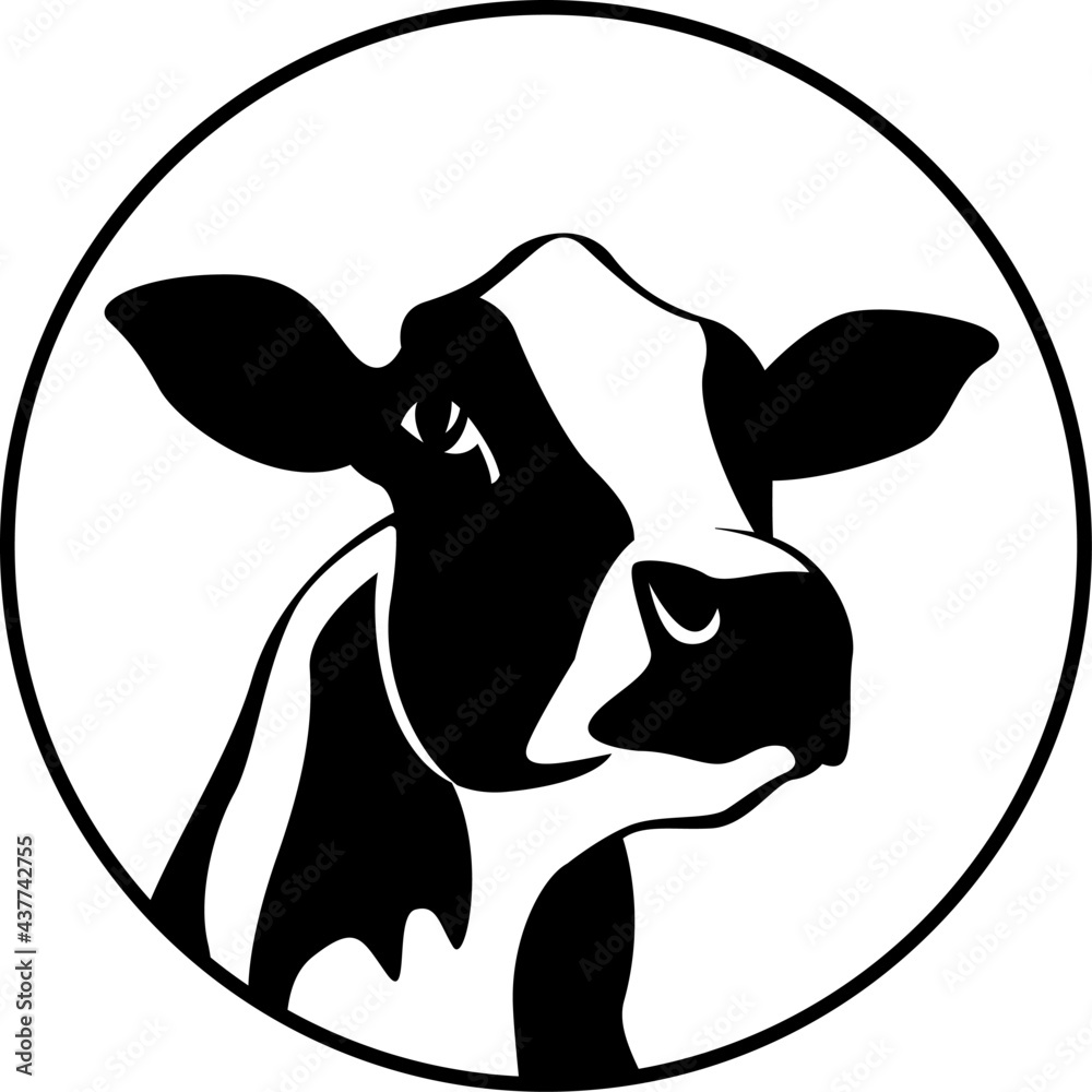 cow face , front view, vector illustration Stock Vector | Adobe Stock