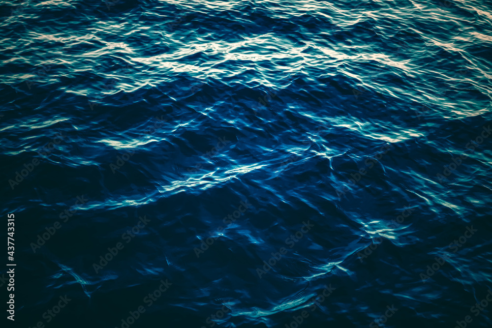 Deep blue ocean water texture, dark sea waves background as nature and ...