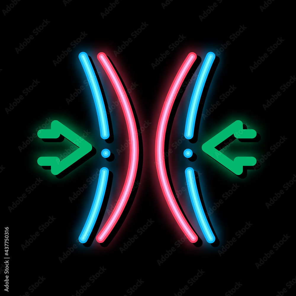 Block Vocal Cords neon light sign vector. Glowing bright icon Block ...