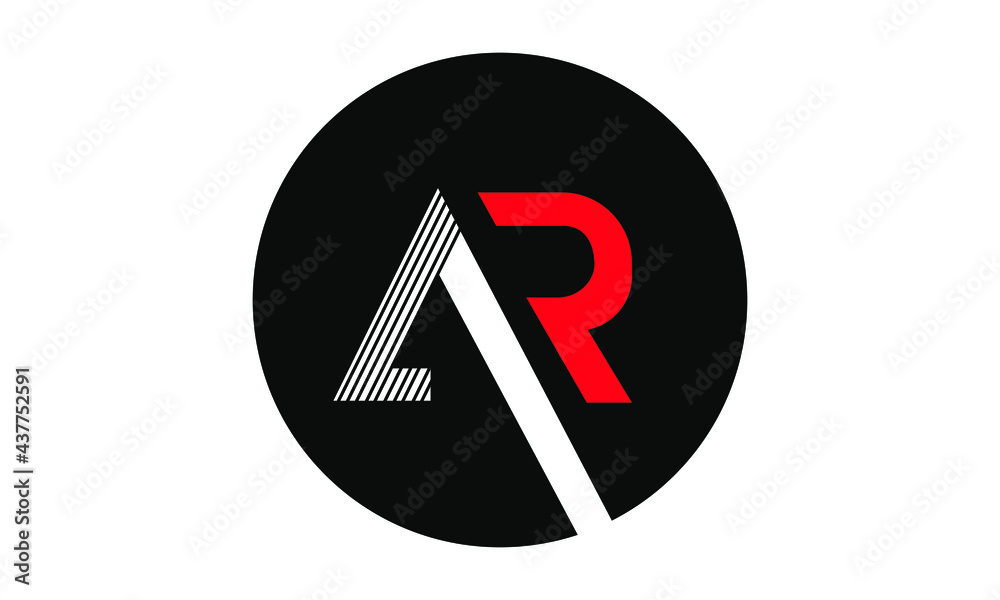 AR/RA logo, AR/RA stylish letter logo design in white, red color and ...