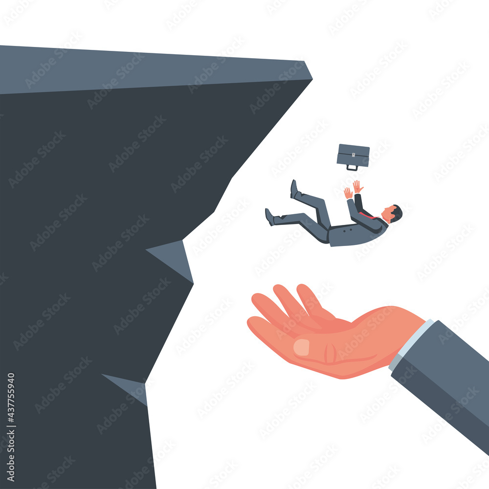 Rescue businessman. Business helping concept. Businessman gives a ...