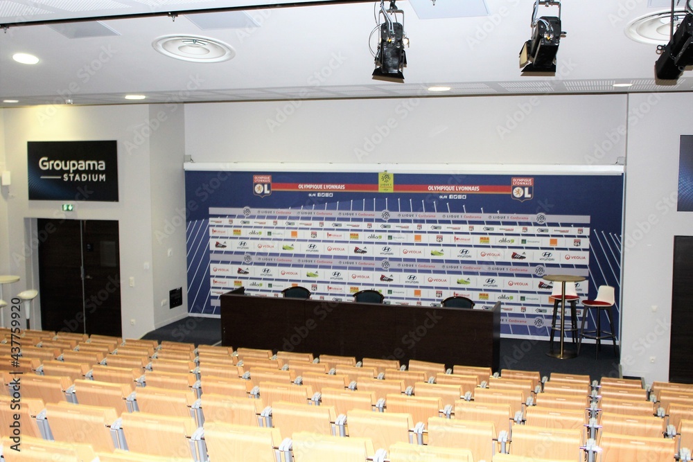 Foto de Salle de conferences de presse du Groupama Stadium, stade de l ...