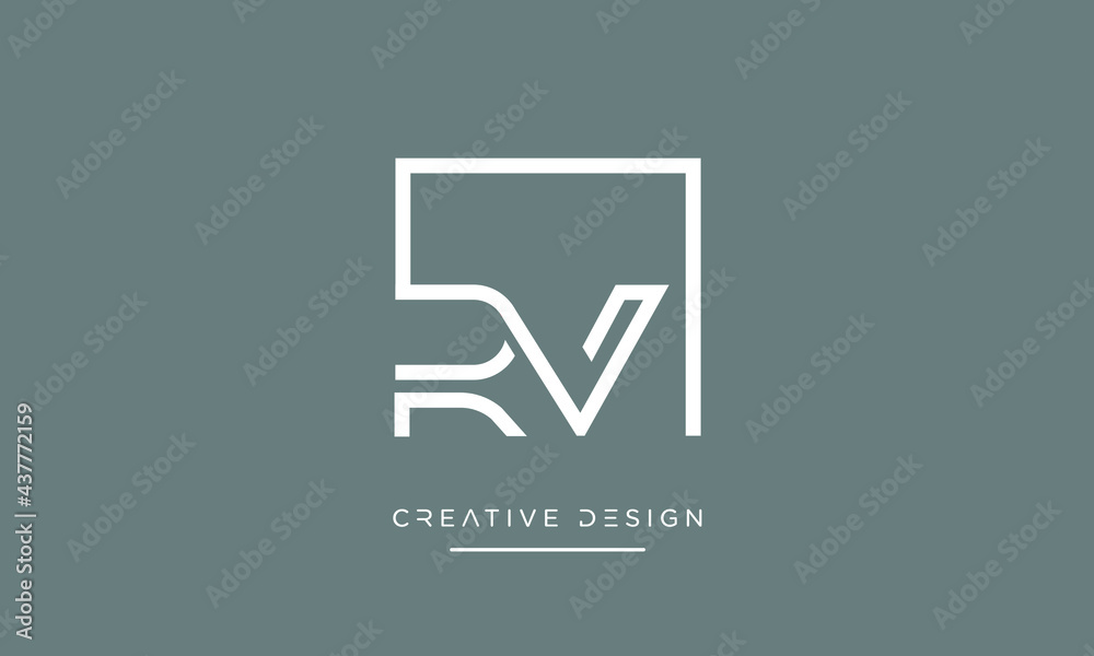 RV or VR Alphabet Letters Abstract icon Logo Stock Vector | Adobe Stock