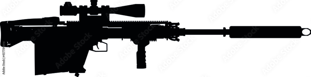 Vetor de anti materiel rifle, GM6 Caliber 50 BMG 12 × 99 NATO Bulpup ...