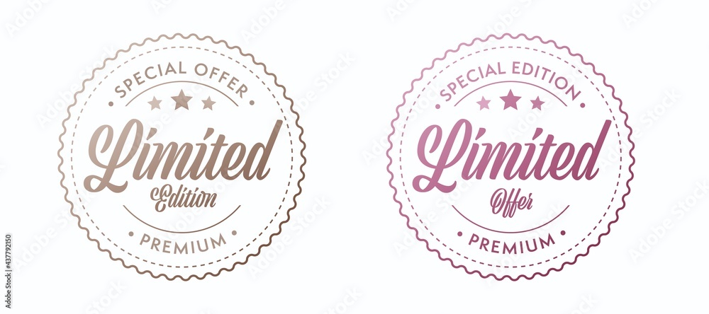Limited offer and special edition premium quality label. Set of ...