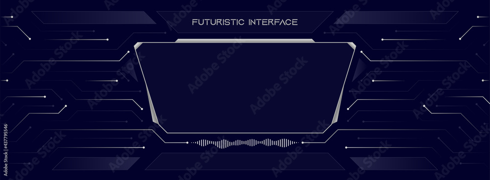 Vector abstract futuristic interface frame, HUD. Display panel template ...