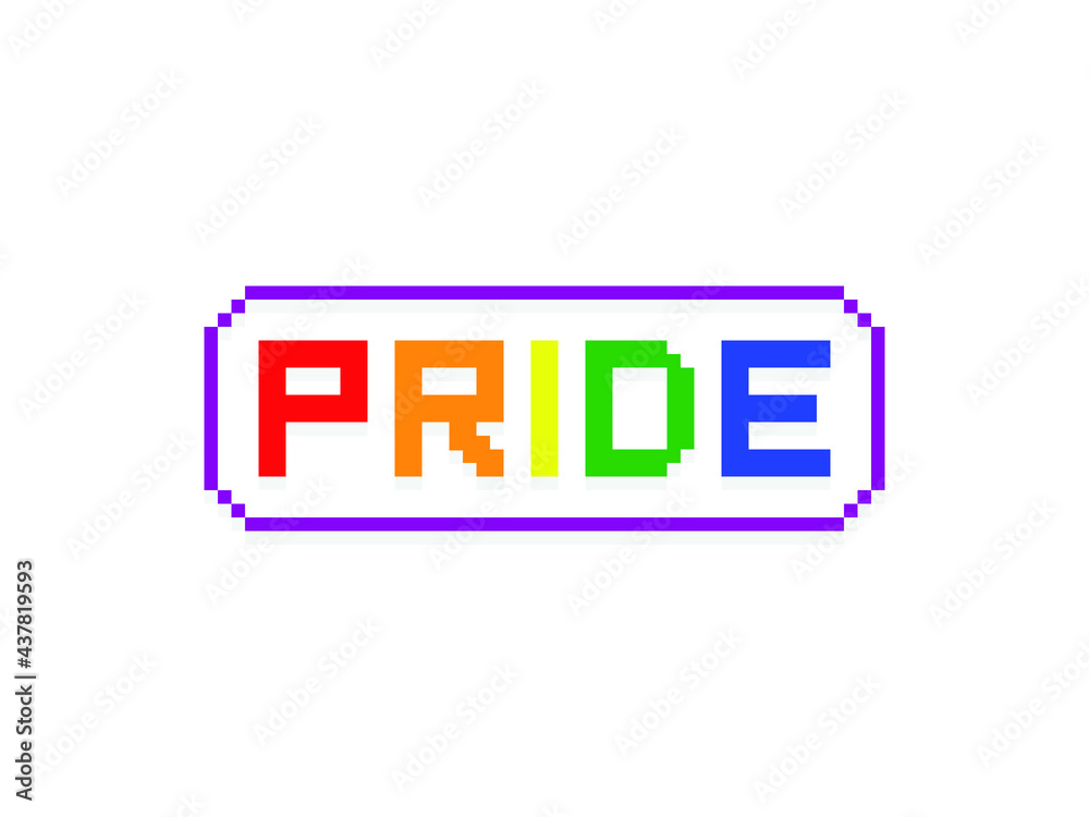LGBT pride pixel art vector on white background.Vector template for ...
