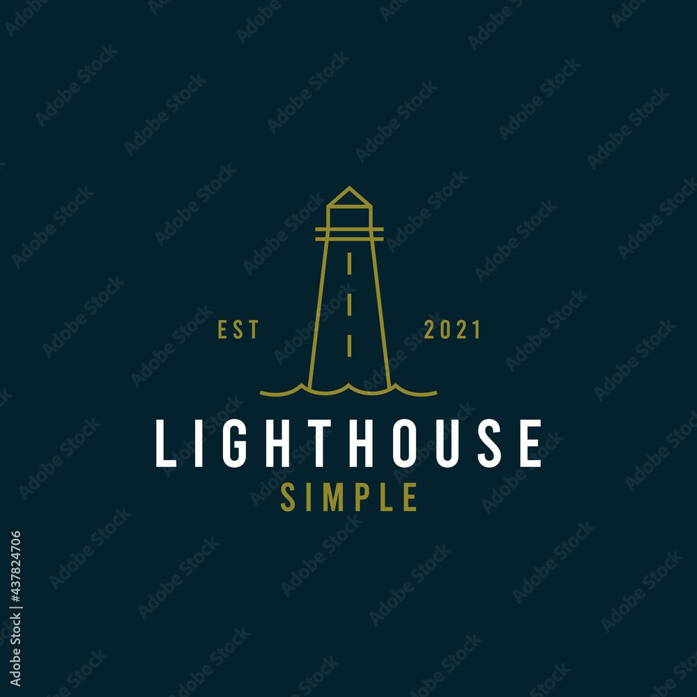 Simple Lighthouse logo design minimalist design Stock Vector | Adobe Stock