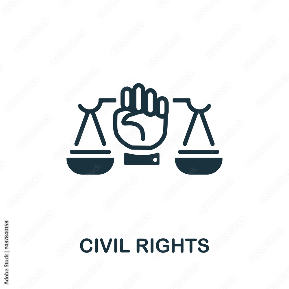 Civil Rights icon. Monochrome simple element from civil rights ...