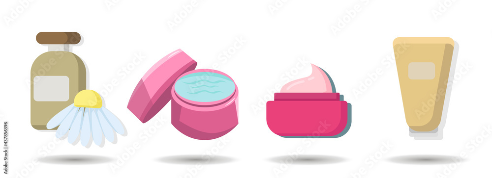 cosmetic cream vector clip art set. cosmetic cream vector clip art set ...