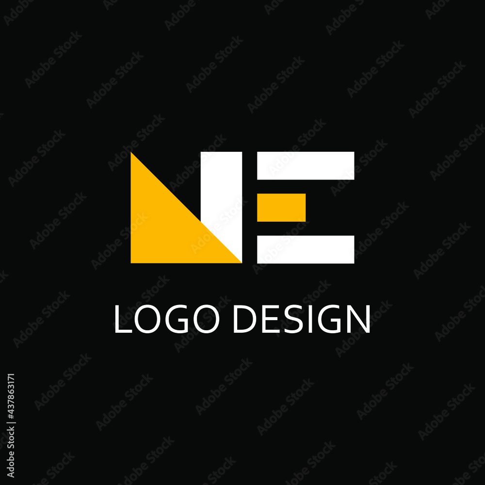 ne letter for logo design, n and e letter logo design template Stock ...