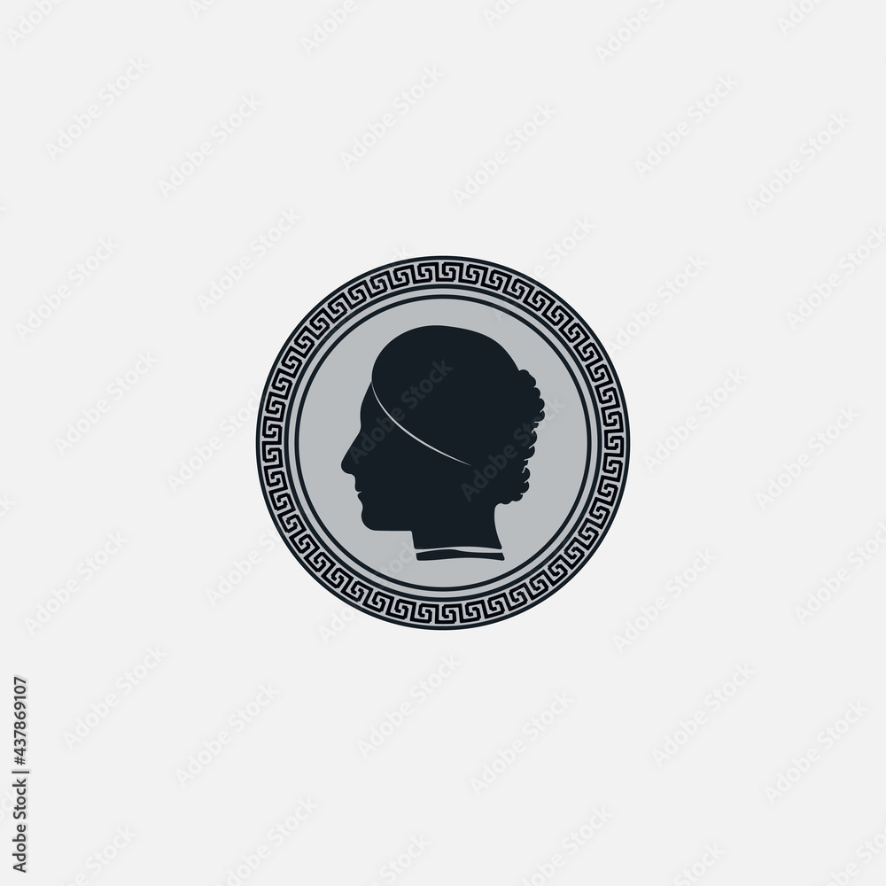 Ancient Greek Figure Philosopher Laurel Wreath Coin Medal Medallion ...