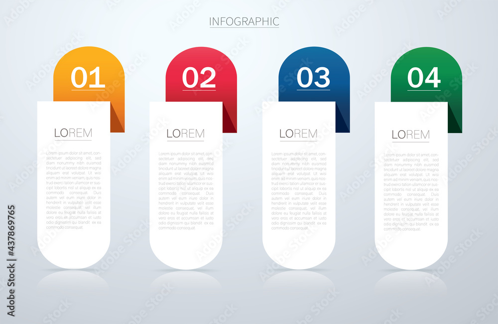 info graphic Vector template with 4 options. Can be used for web ...