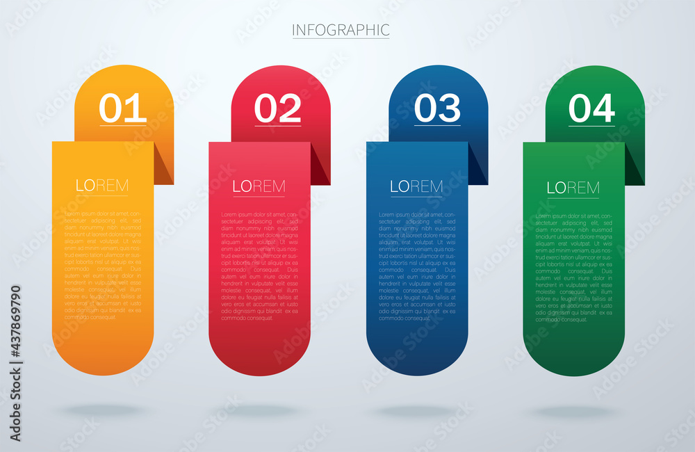 info graphic Vector template with 4 options. Can be used for web ...