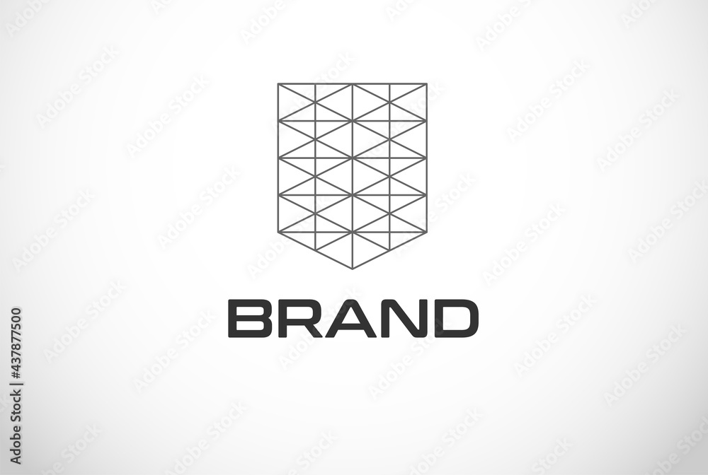 Shield Logo. shield with structure inside, Usable for brand and company ...