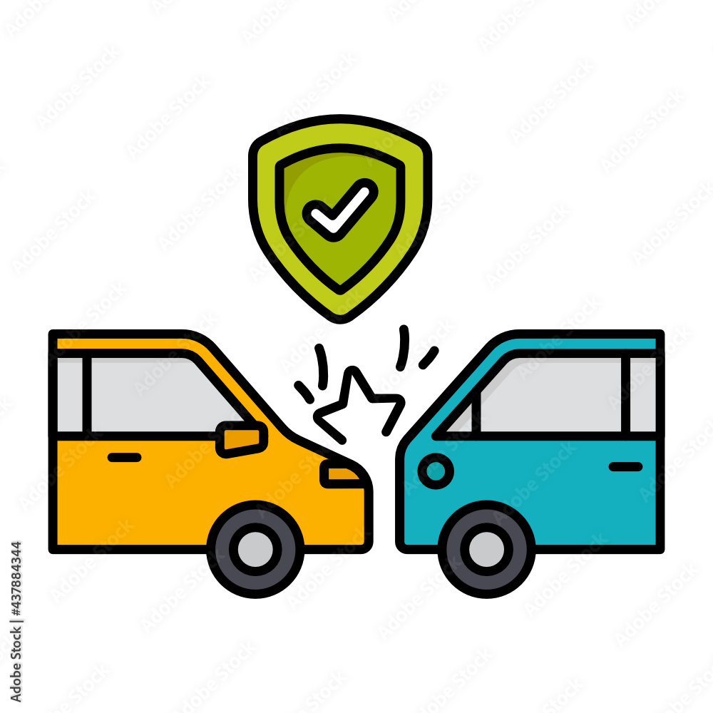Vettoriale Stock Motor vehicle collision Vector Color Icon Design ...