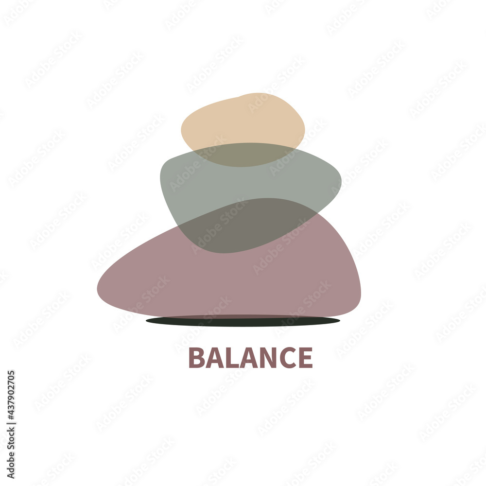 Poster Balance icon. Harmony symbol. Stack of stones. Buddhism concept ...