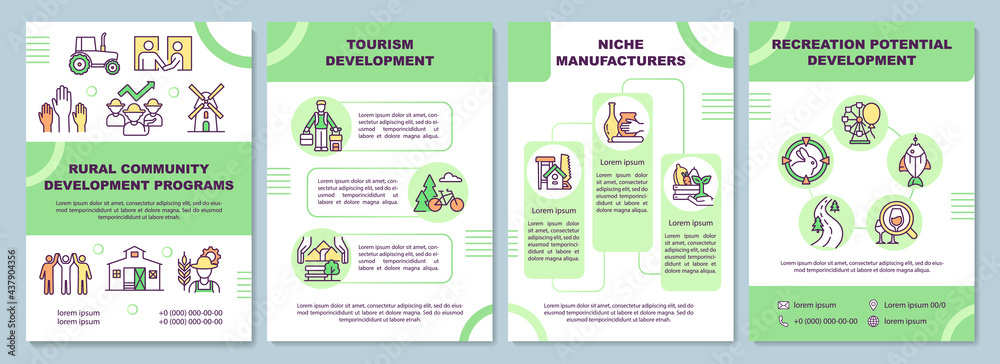 Rural community development programs brochure template. Flyer, booklet ...