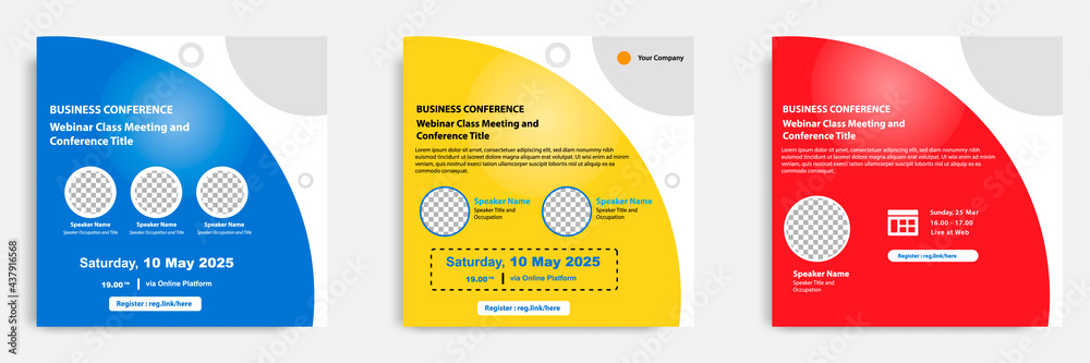 Set bundle collection of social media post template. Layout for online ...