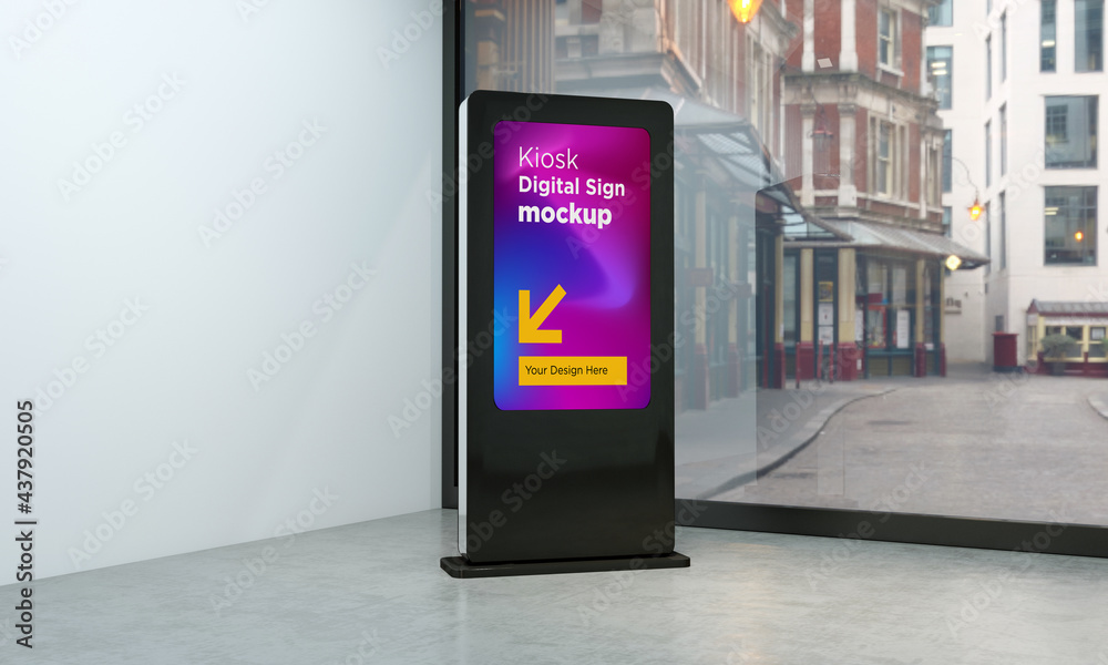 Totem and Kiosk Digital Signage 3d Rendered Mockup ilustração do Stock ...