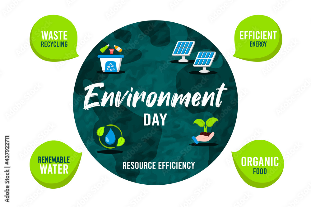 Environment Day chart template green nature icon Stock Vector | Adobe Stock