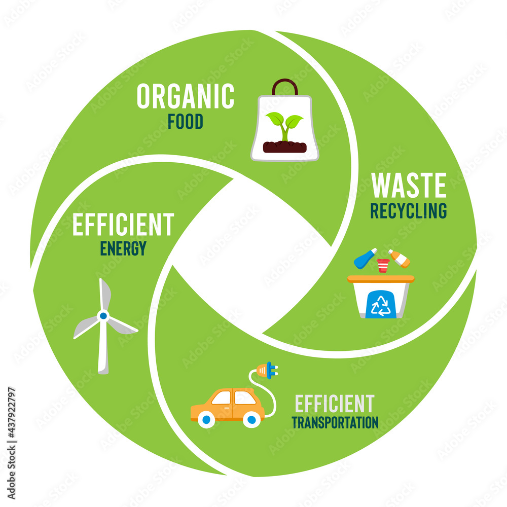 Green nature circle infographic chart template Stock Vector | Adobe Stock