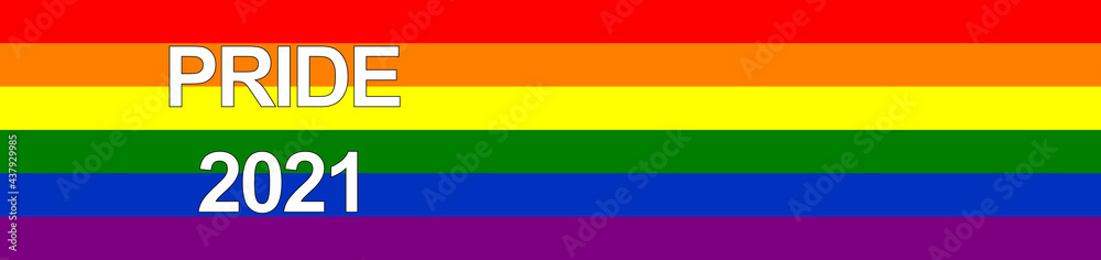 Pride Flag Poster. Rainbow Pride horizontal panoramic banner. Pride ...