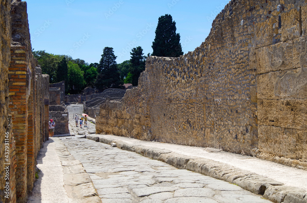 Famous landmark of ancient and historic city temple ruins with columns ...